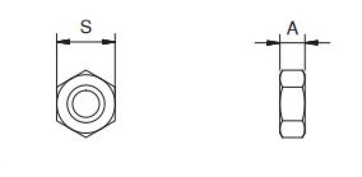 Dado esagonale ribassato M4 - Classe 8 (6s) | Dadi esagonali...